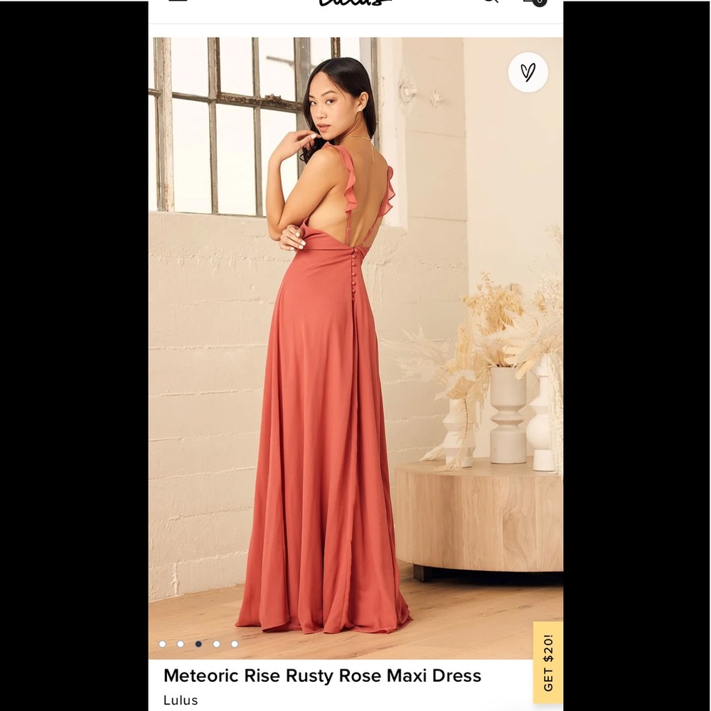 Lulu’s Meteoric Rise Rusty Rose Maxi Dress - Gem